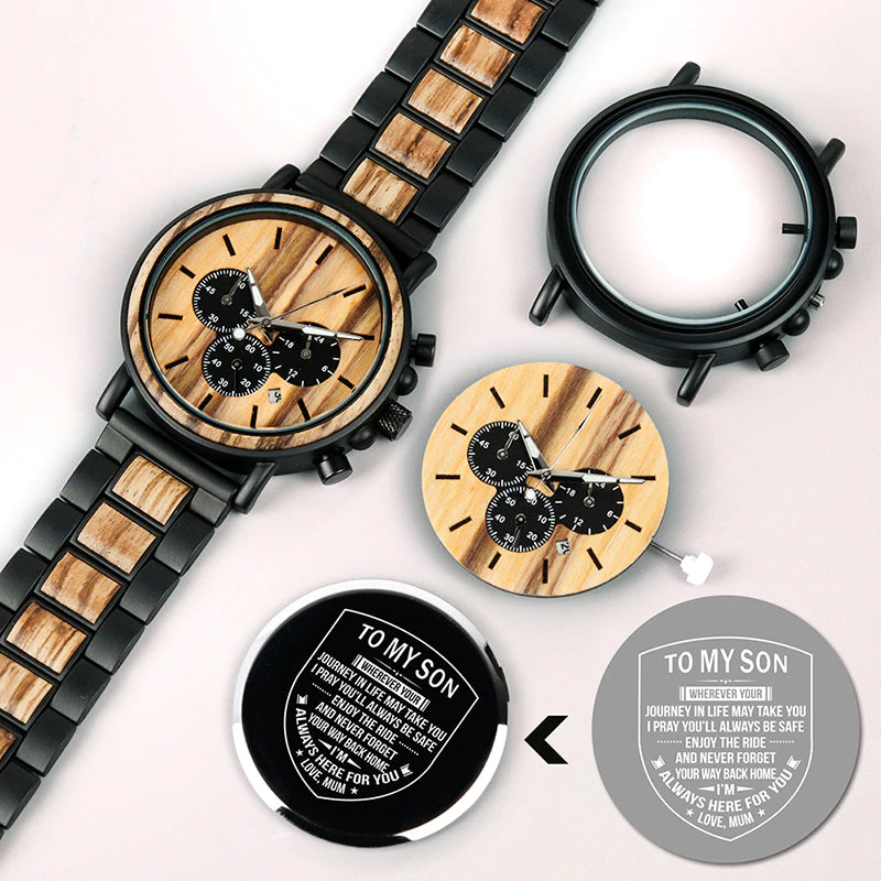 Personalised Chronograph Wooden Watch – Tymber Gear